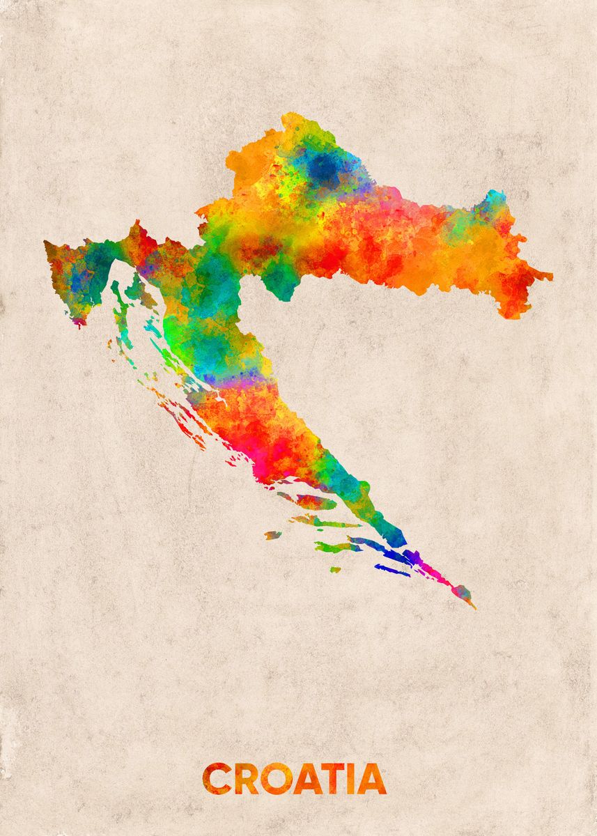'croatia map' Poster by SplashDesign | Displate
