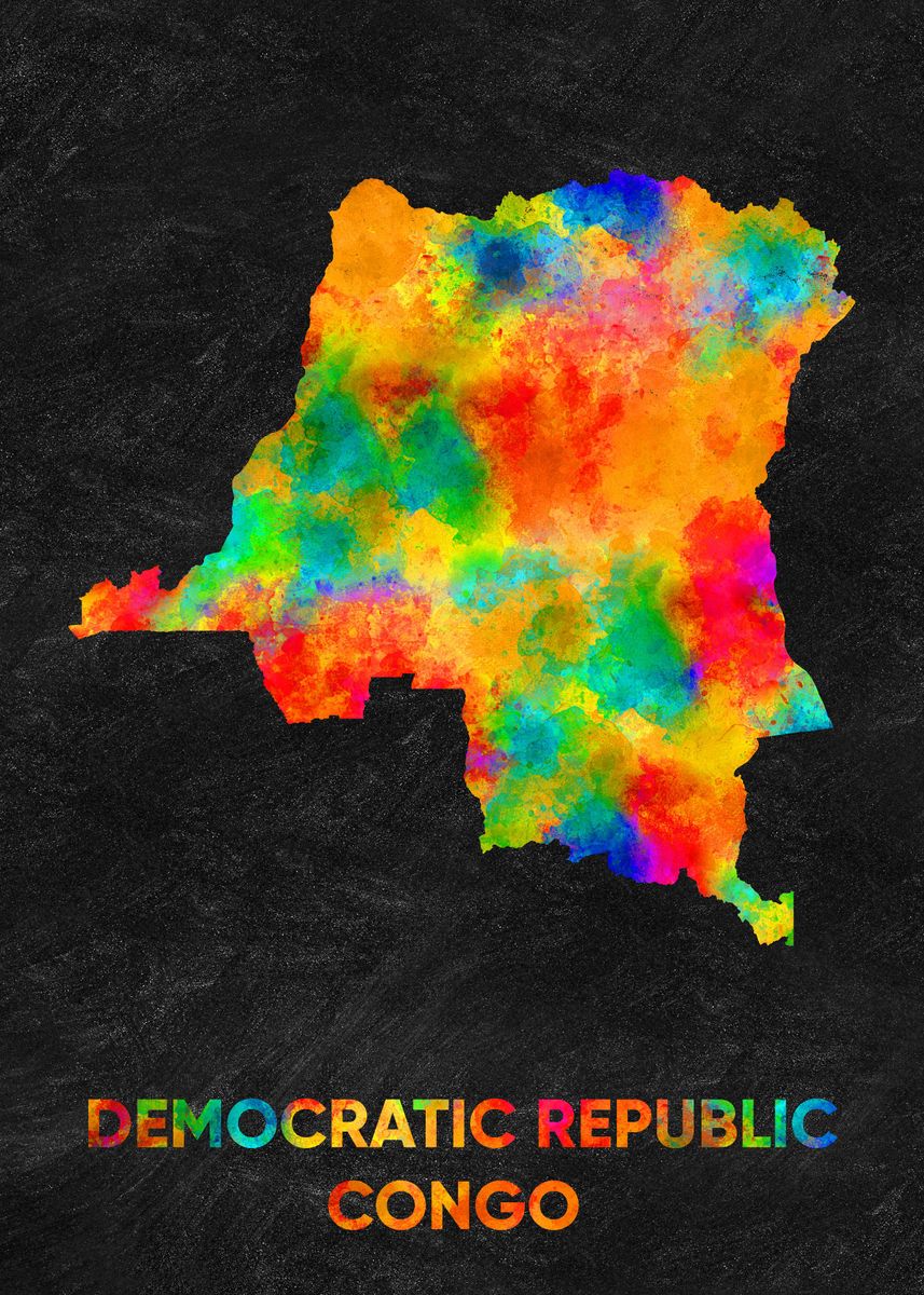 'congo map' Poster, picture, metal print, paint by SplashDesign | Displate