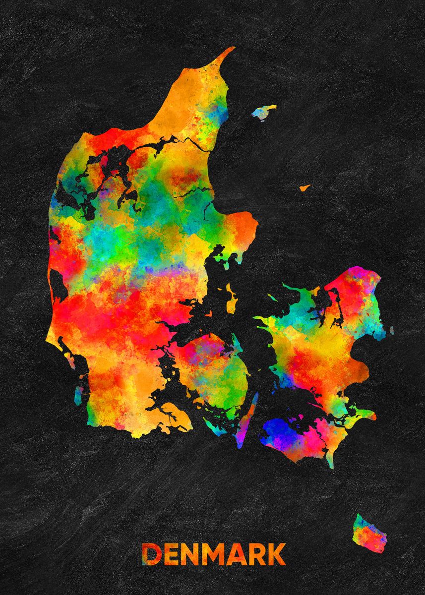 'denmark map' Poster by SplashDesign | Displate