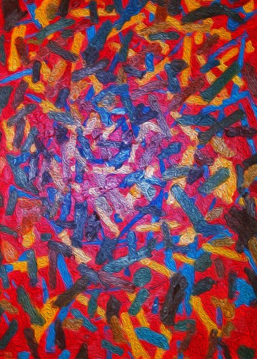 'abstract deform constructi' Poster, picture, metal print, paint by ...