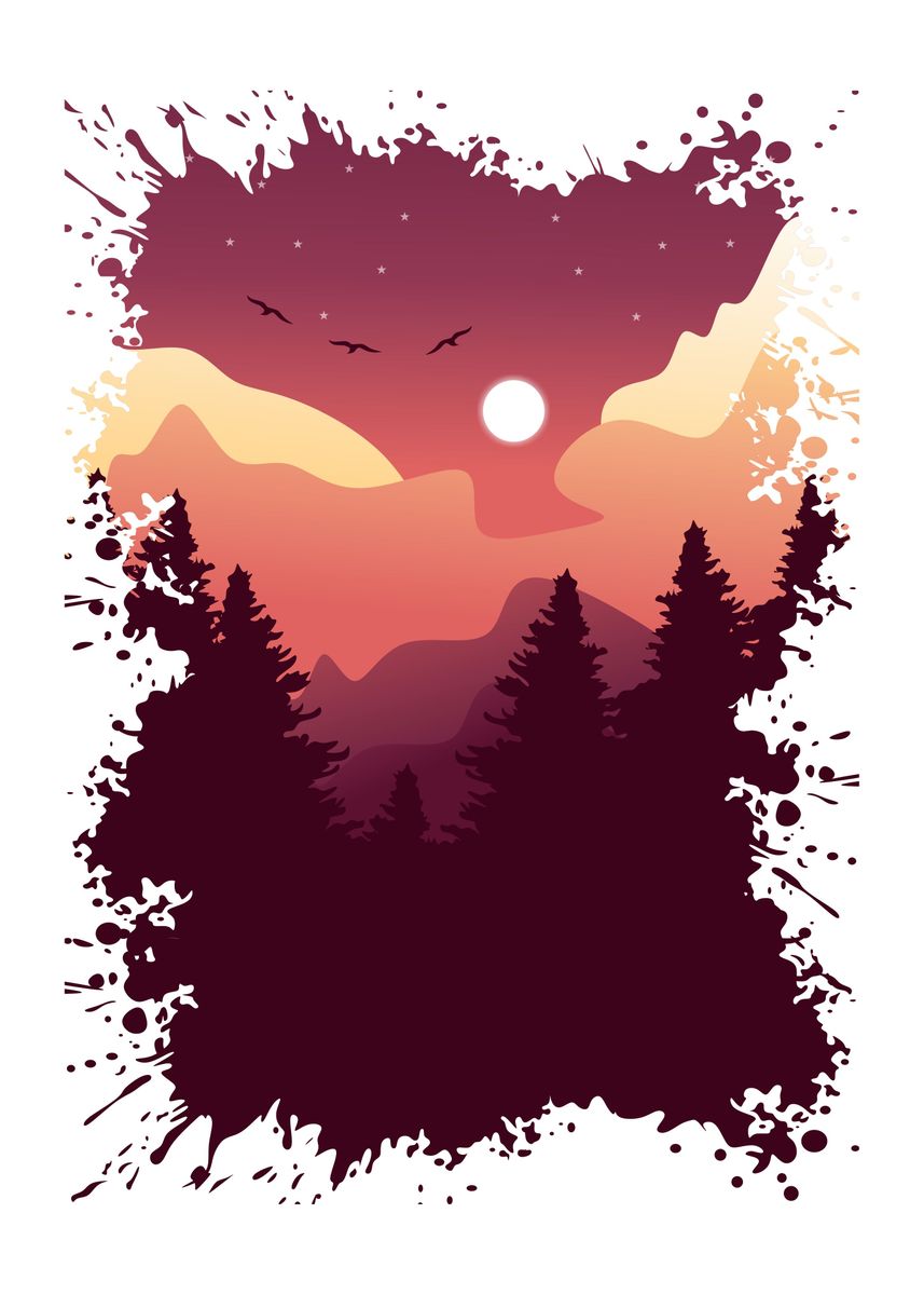 'Sunset landscape' Poster by Dede Wiradinata | Displate