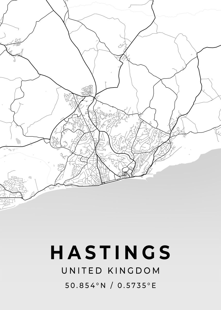 'Hastings UK' Poster, picture, metal print, paint by Conceptual ...