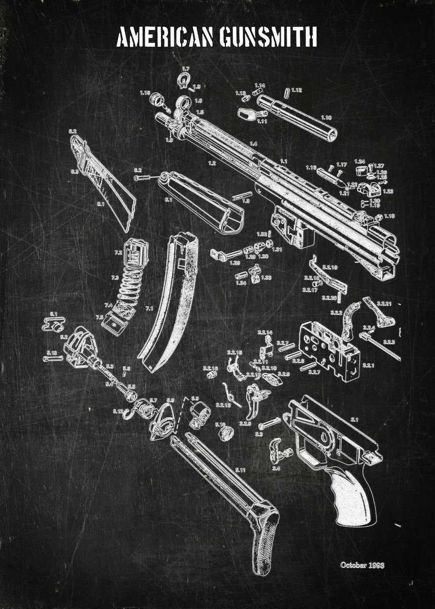 'AMERICAN GUNSMITH ' Poster, picture, metal print, paint by MAXART ...