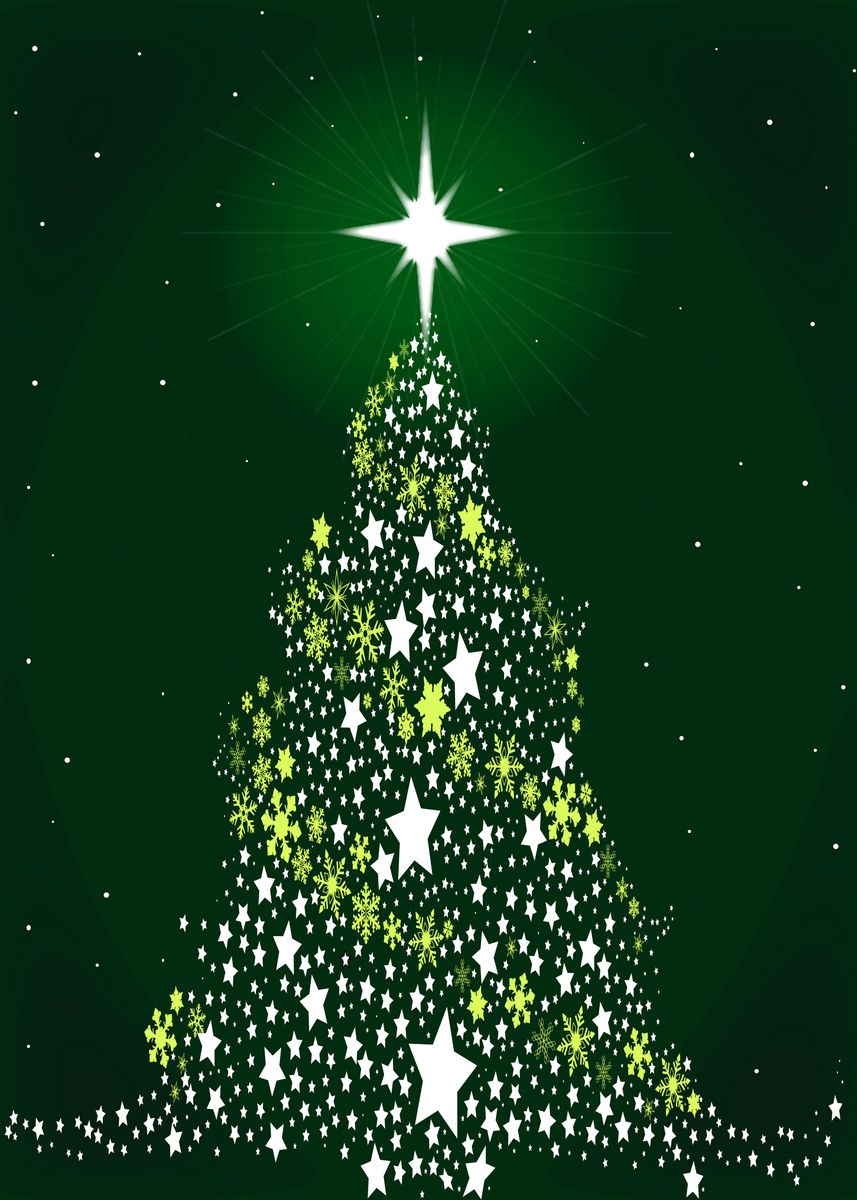 'Star Christmas Tree' Poster, picture, metal print, paint by HomeStead ...