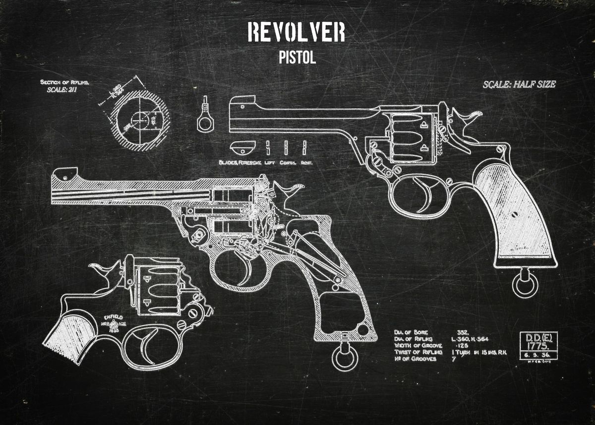 'revolver pistol' Poster by MAXART DESIGN | Displate