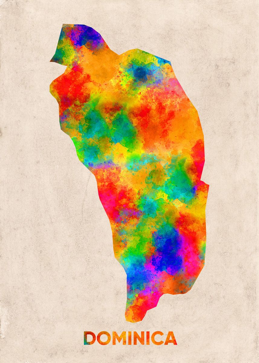 'dominica map' Poster, picture, metal print, paint by SplashDesign ...