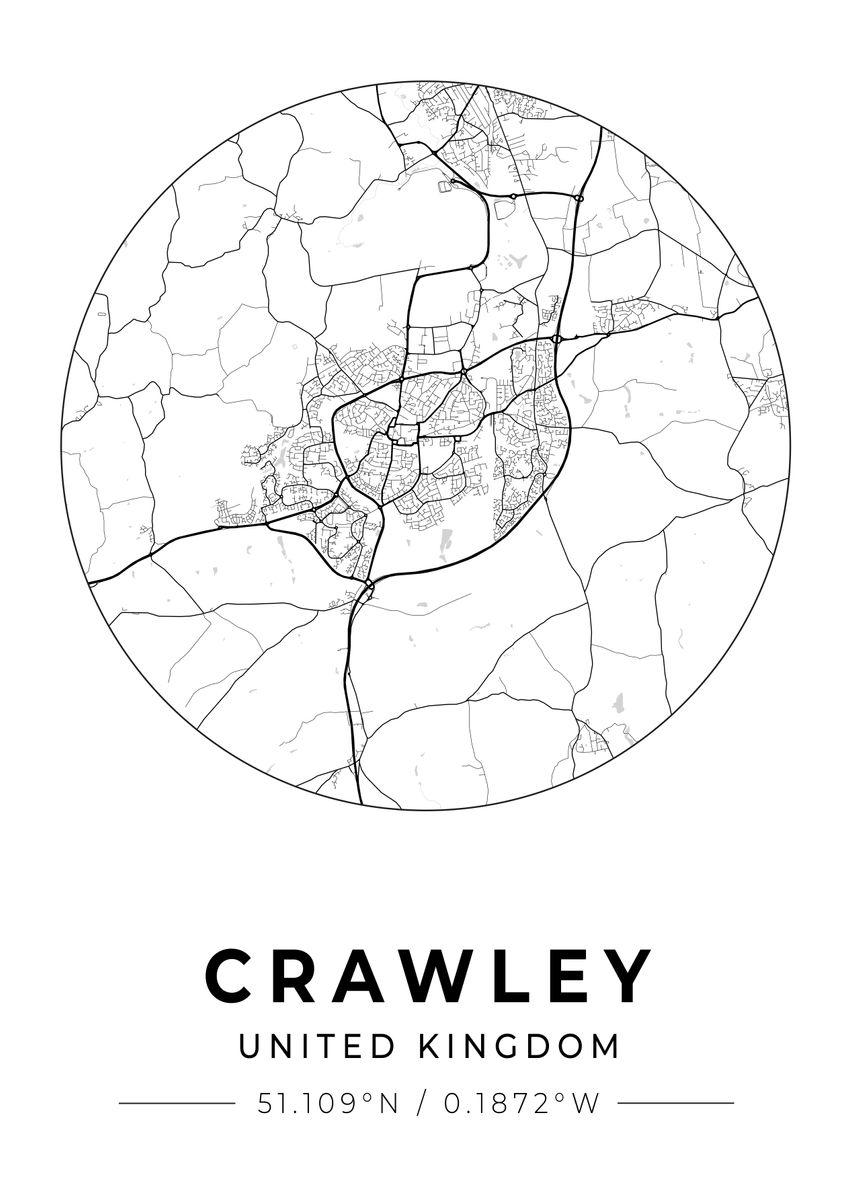 'Crawley UK' Poster, picture, metal print, paint by Conceptual ...