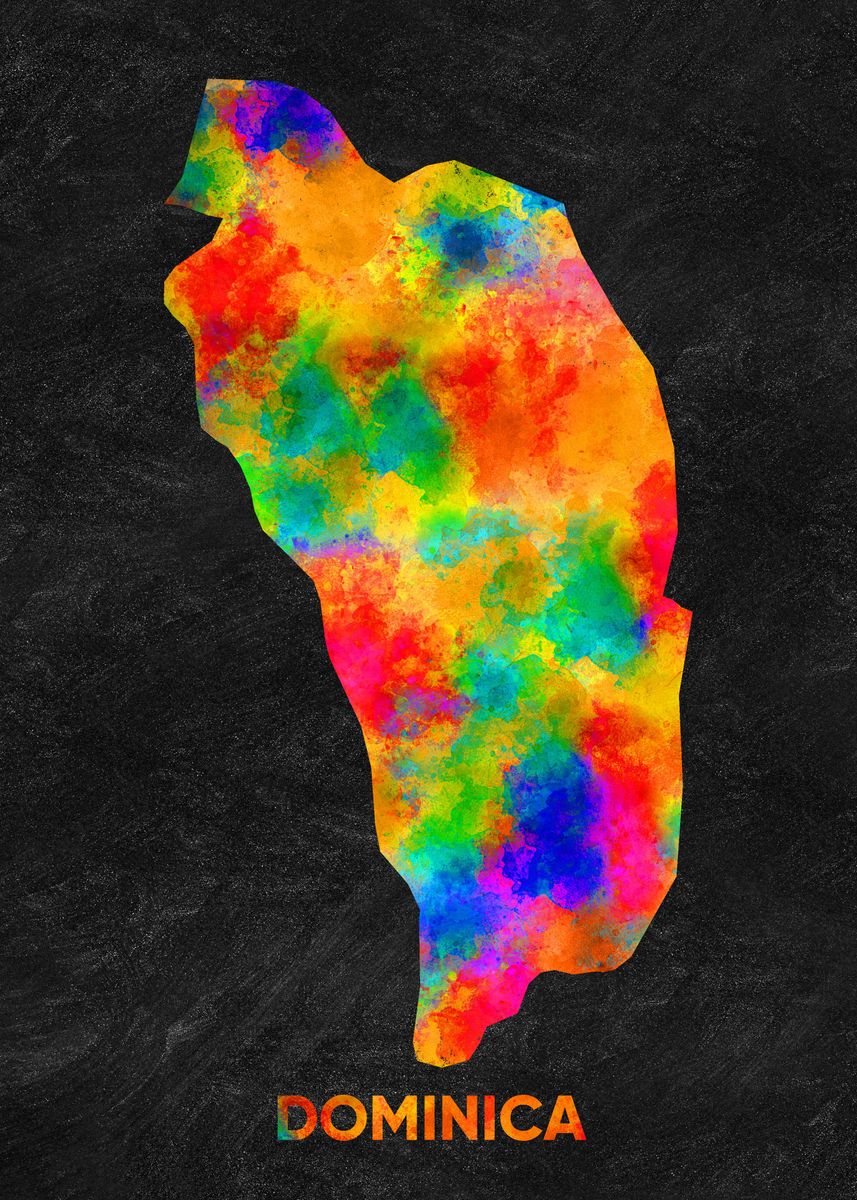 'dominica map' Poster, picture, metal print, paint by SplashDesign ...