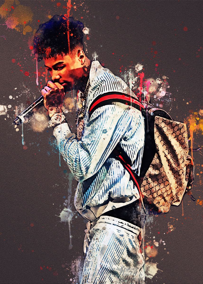 'Blueface' Poster, picture, metal print, paint by SA KE | Displate