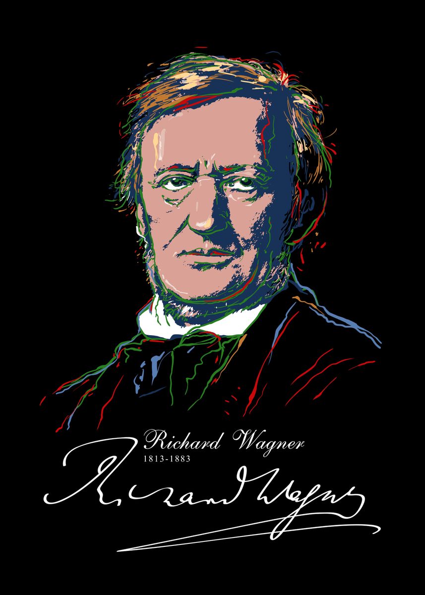 ' Wagner Colorful Portrait' Poster, picture, metal print, paint by ...