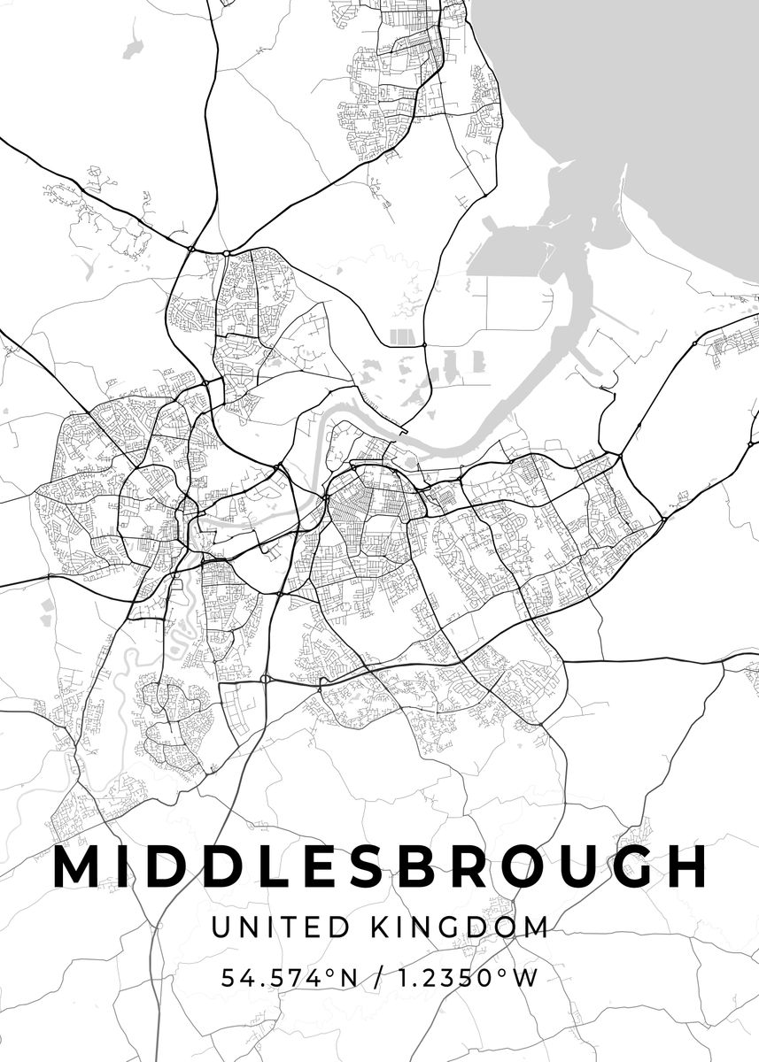 'Middlesbrough UK' Poster, picture, metal print, paint by Conceptual ...