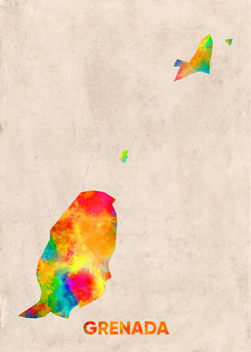 'grenada' Poster, picture, metal print, paint by SplashDesign | Displate