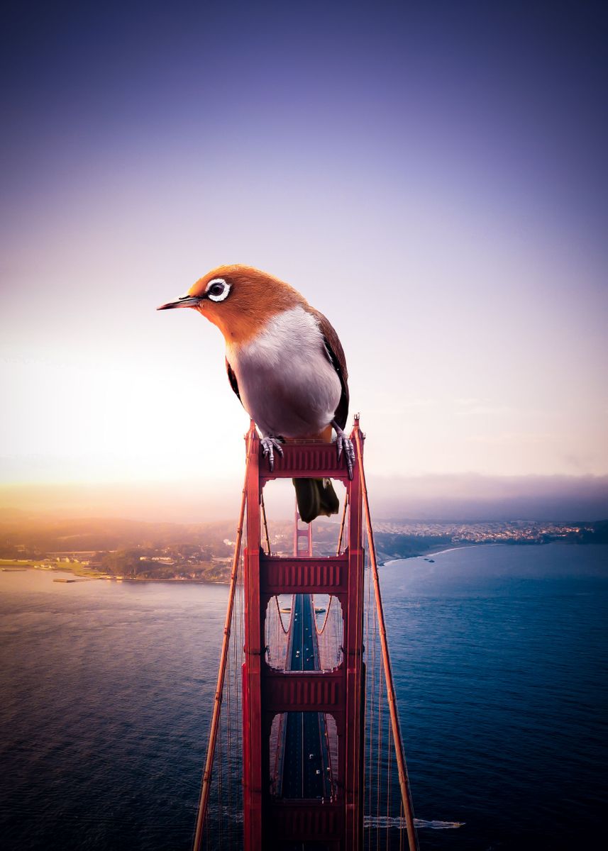 'Bird on the Bridge' Poster, picture, metal print, paint by Design by ...