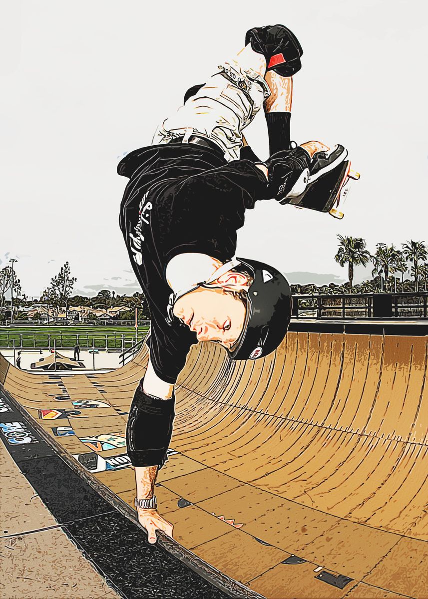 'tony hawk' Poster, picture, metal print, paint by Thogi Gio | Displate