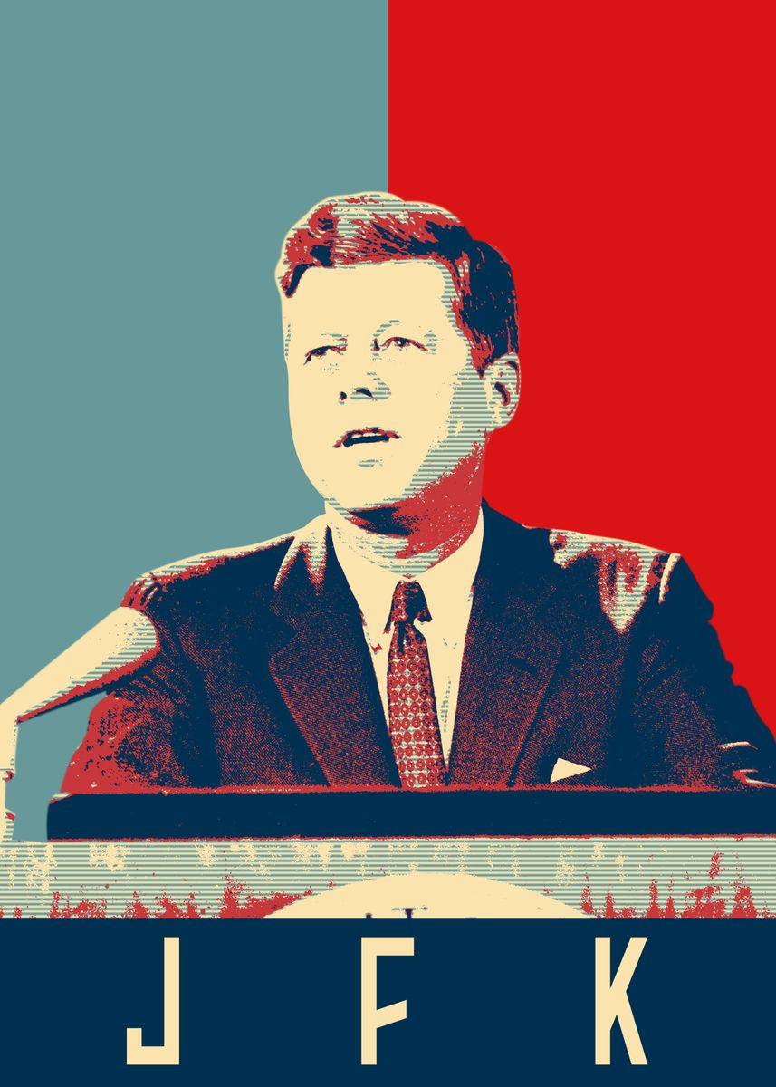 'JFK' Poster, picture, metal print, paint by Ignite Colour | Displate