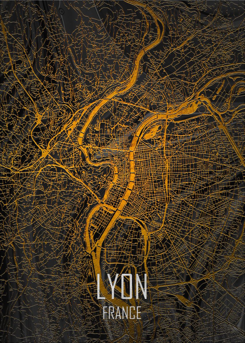 'Lyon Marble Black Gold' Poster, picture, metal print, paint by Coconut ...