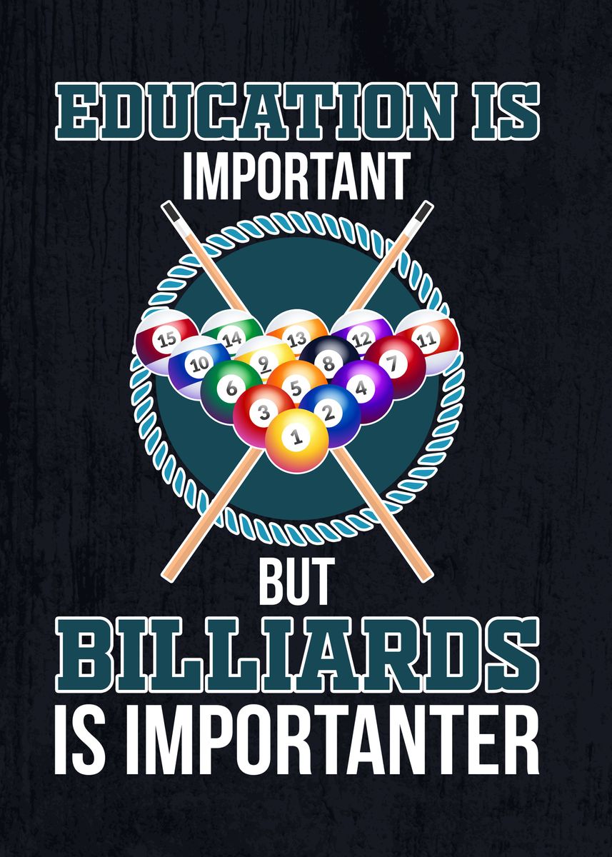 'FUNNY BILLIARDS POSTER' Poster, picture, metal print, paint by ...