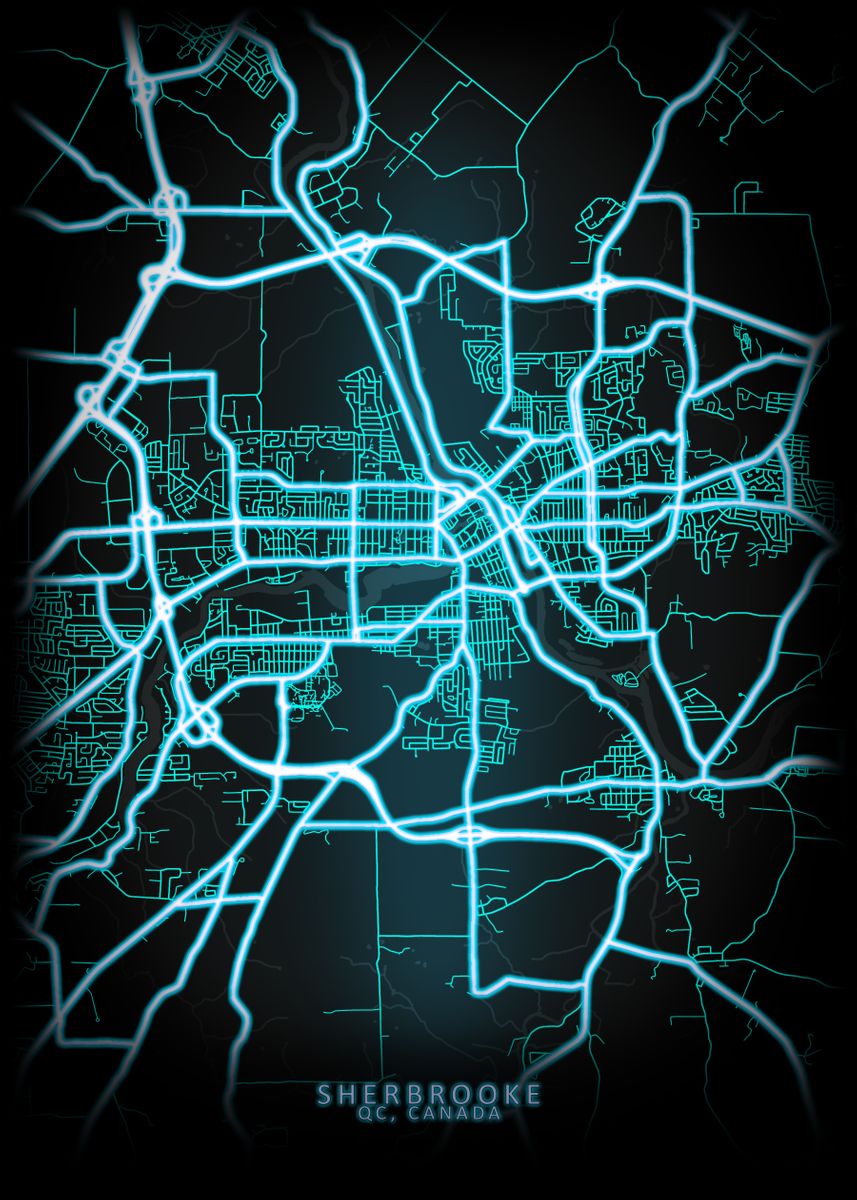 'Sherbrooke QC Canada City' Poster by City Map Art Prints | Displate