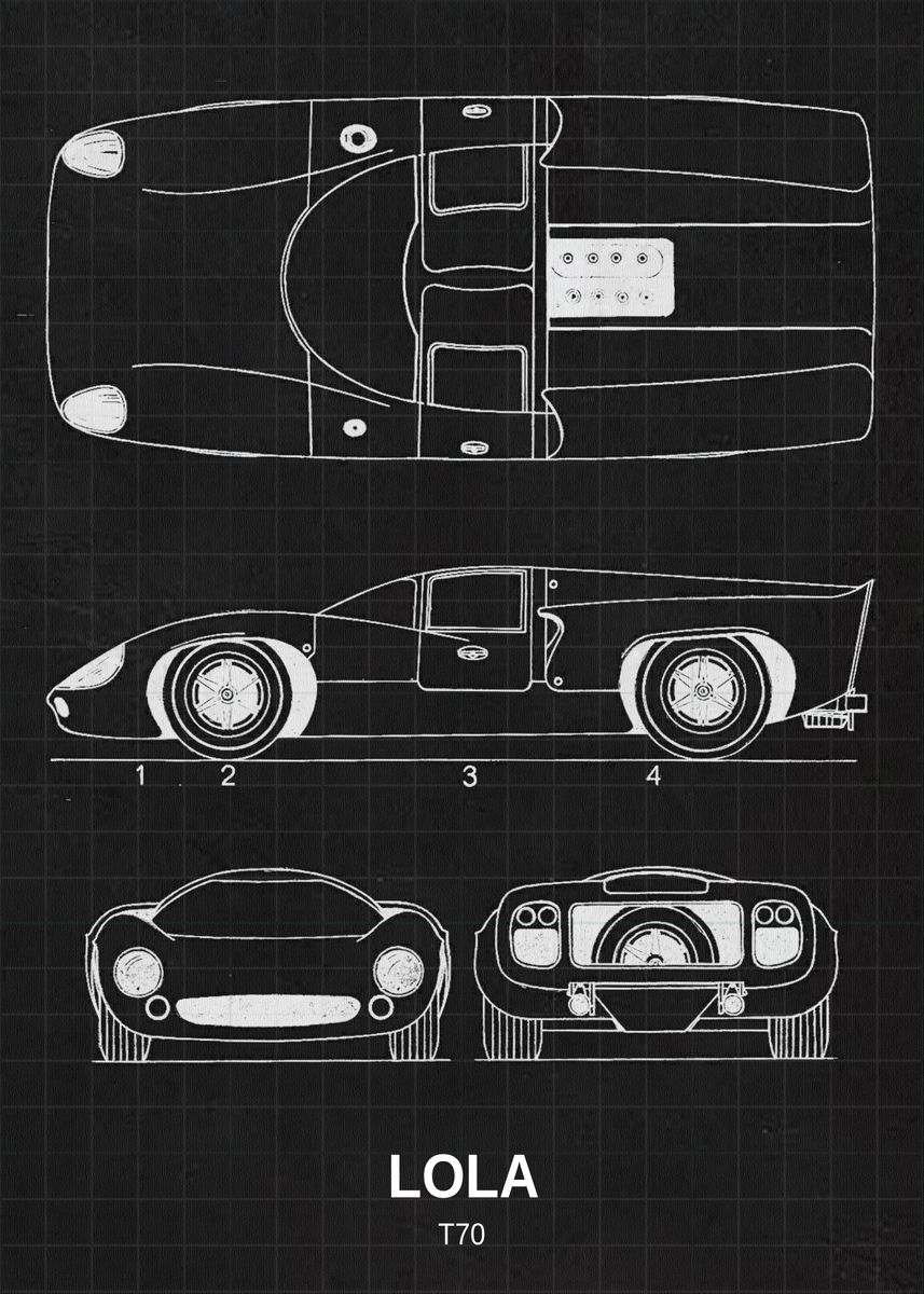 'Lola T70' Poster, picture, metal print, paint by DAVID CARL PLATES ...