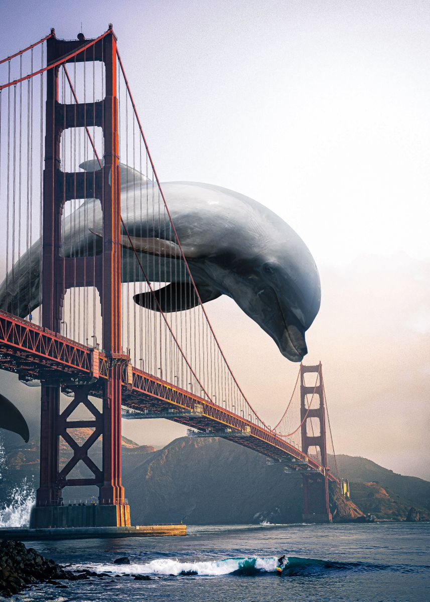 'Dolphin Jumping' Poster by Design by Zarko | Displate