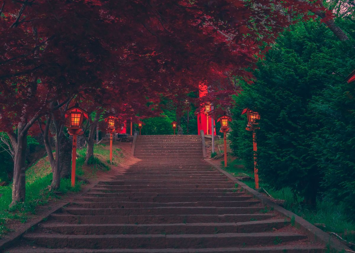 'Animated Temple ' Poster by Guillermo Alarcon | Displate