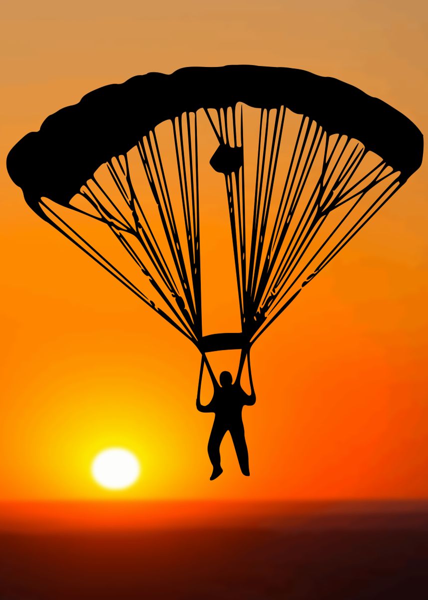 'Skydiving' Poster, picture, metal print, paint by Josh B | Displate