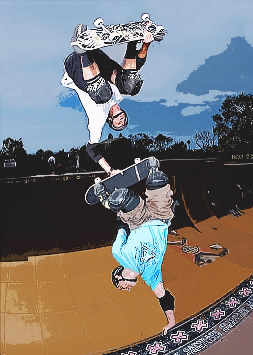 'tony hawk' Poster, picture, metal print, paint by Thogi Gio | Displate