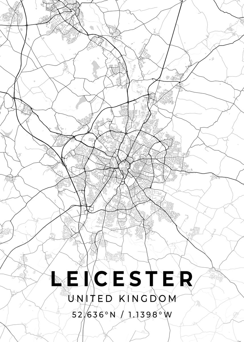 'Leicester UK' Poster, picture, metal print, paint by Conceptual ...