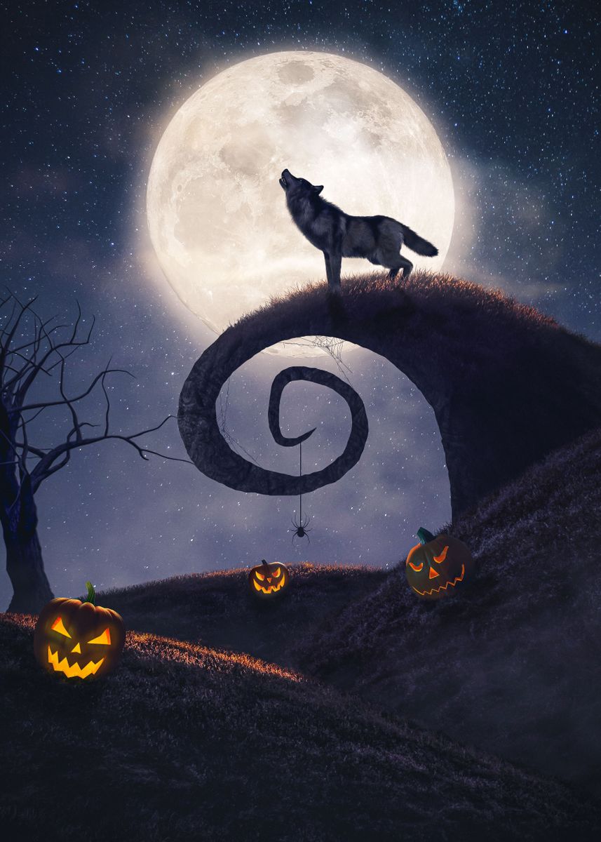 'Halloween Wolf' Poster, picture, metal print, paint by Design by Zarko ...