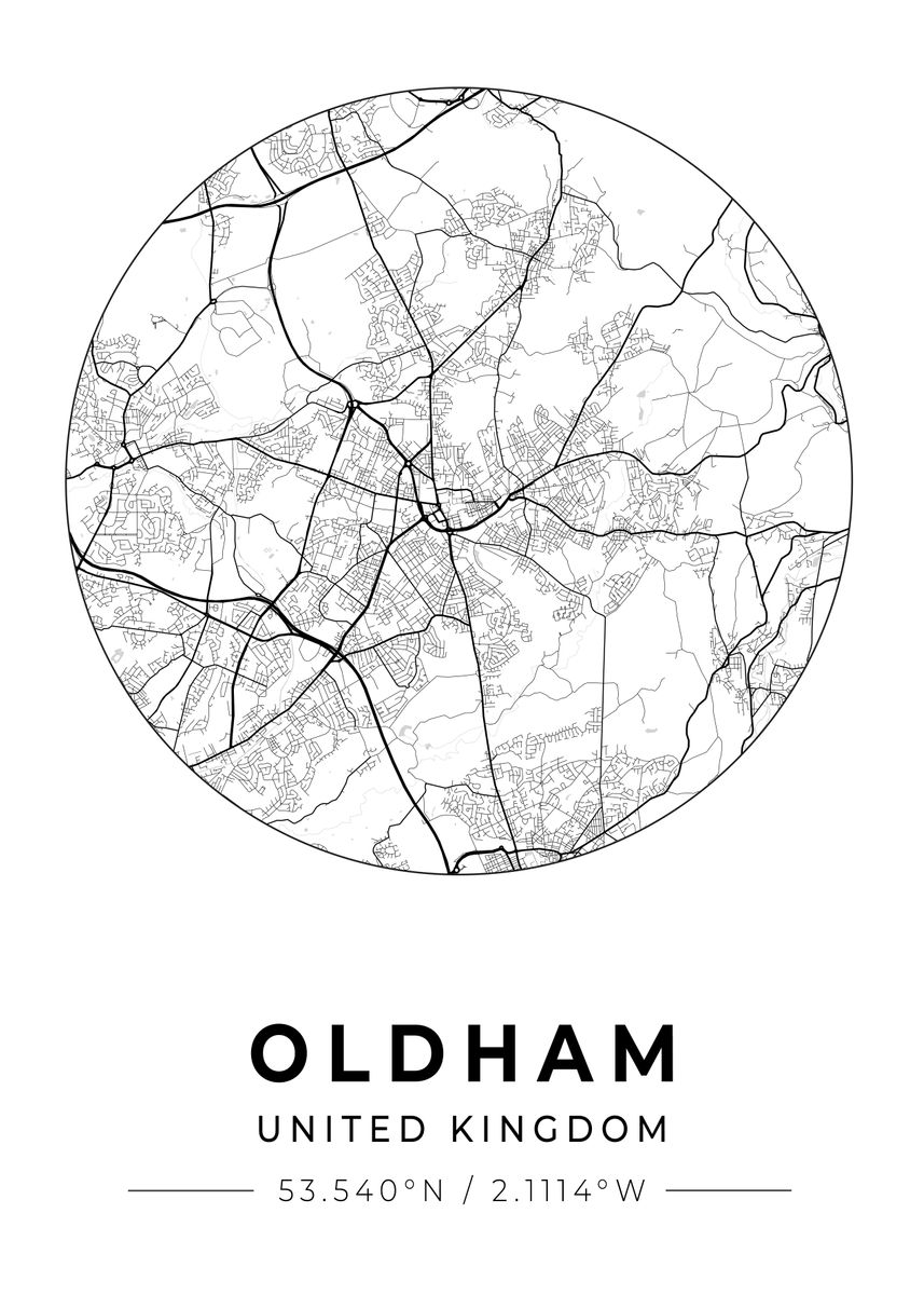 'Oldham UK' Poster, picture, metal print, paint by Conceptual ...