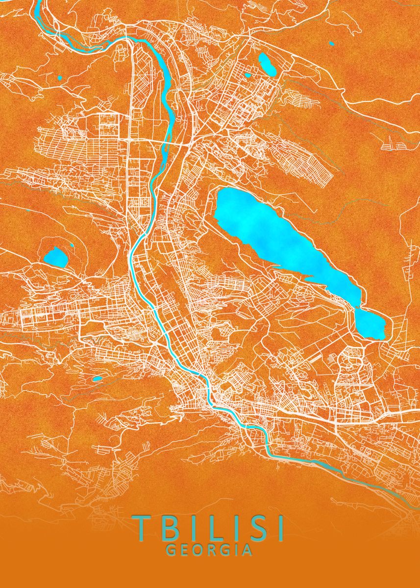 'Tbilisi Georgia City Map' Poster by City Map Art Prints | Displate
