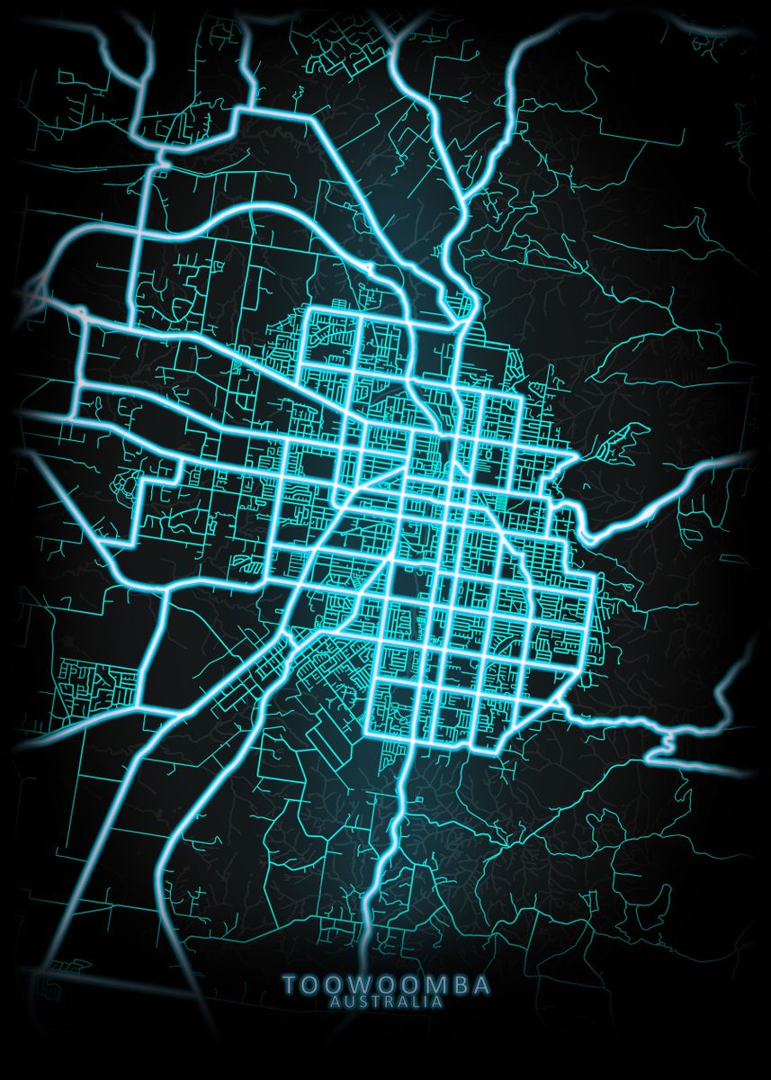 'Toowoomba QLD Australia' Poster, picture, metal print, paint by City ...