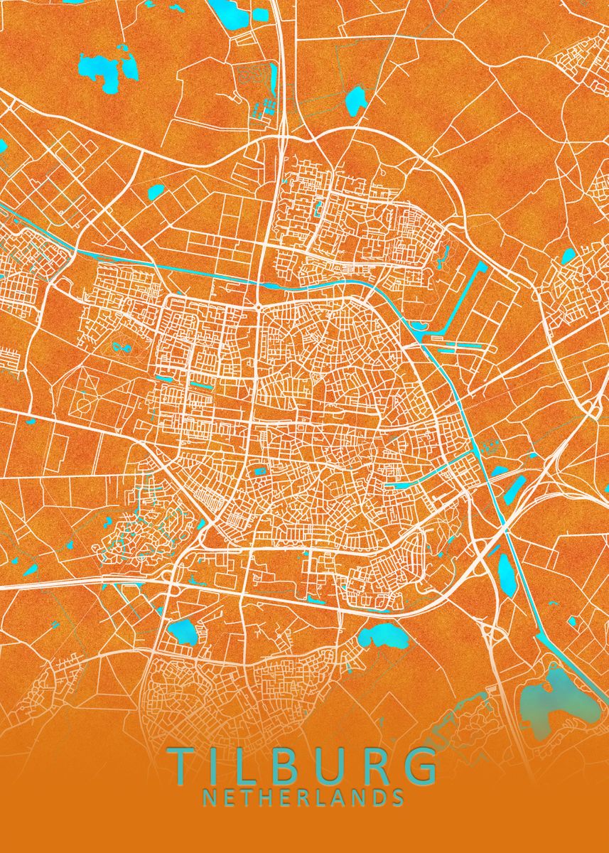'Tilburg Netherlands City' Poster, picture, metal print, paint by City ...
