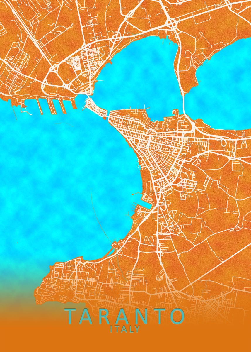 'Taranto Italy City Map' Poster, picture, metal print, paint by City ...