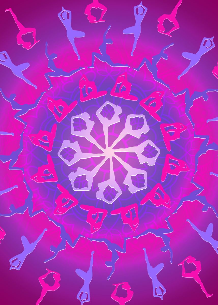 'Yoga Mandala' Poster, picture, metal print, paint by Team Awesome ...