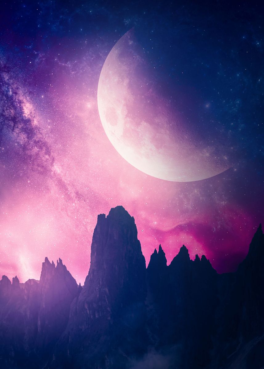 'Magical moon' Poster, picture, metal print, paint by Edgars Zunda ...