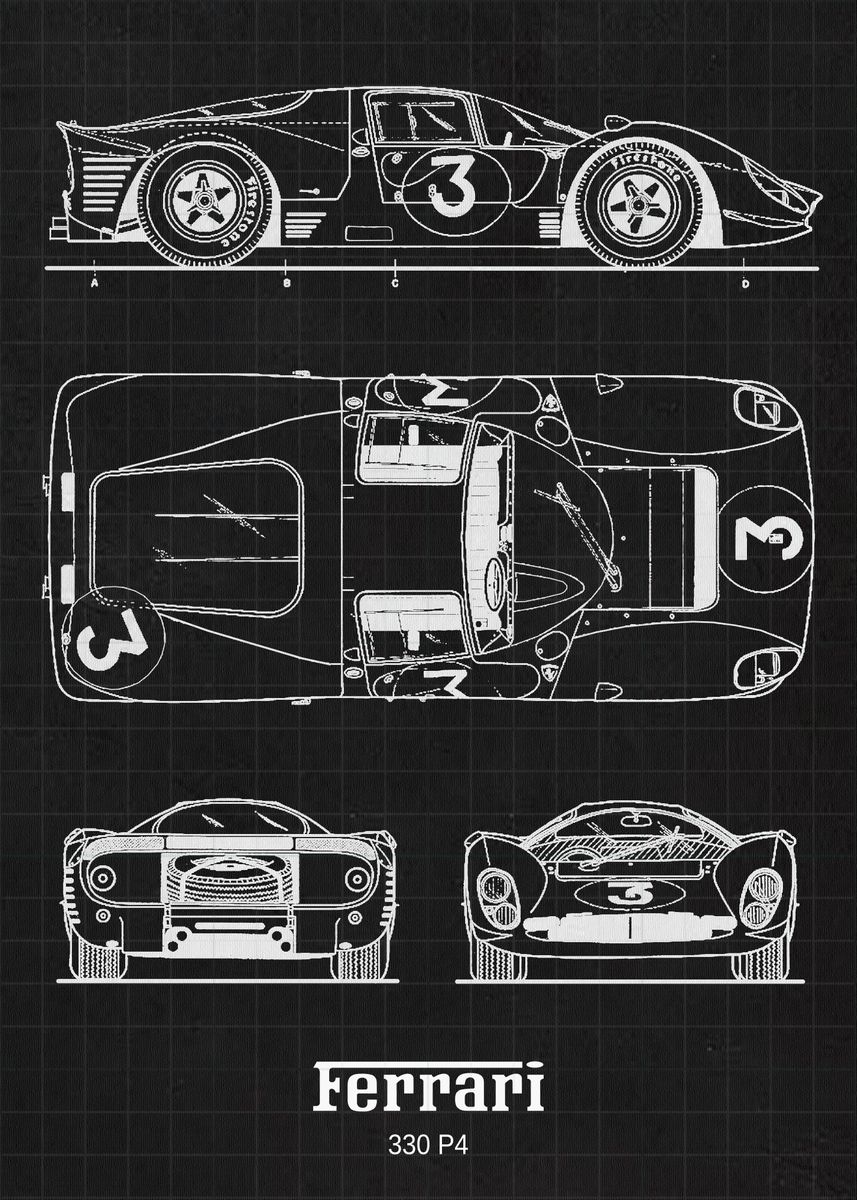 'Ferrari 330 P4' Poster, picture, metal print, paint by DAVID CARL ...