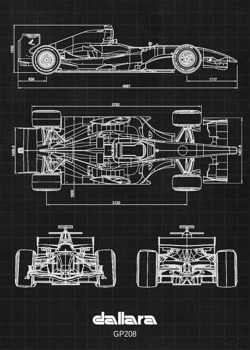 'Dallara GP208' Poster, picture, metal print, paint by DAVID CARL ...