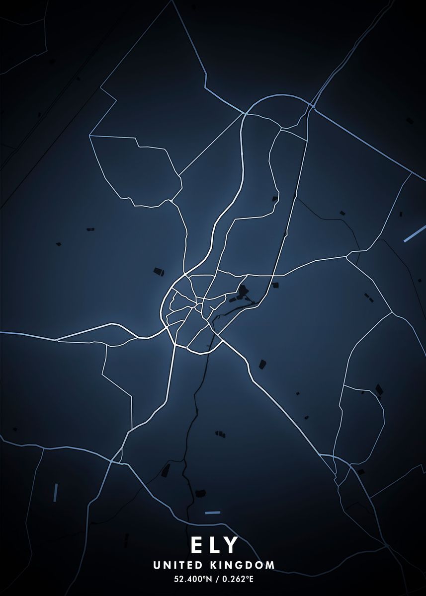 'Ely Map Posters' Poster, picture, metal print, paint by Merah Djoeang ...