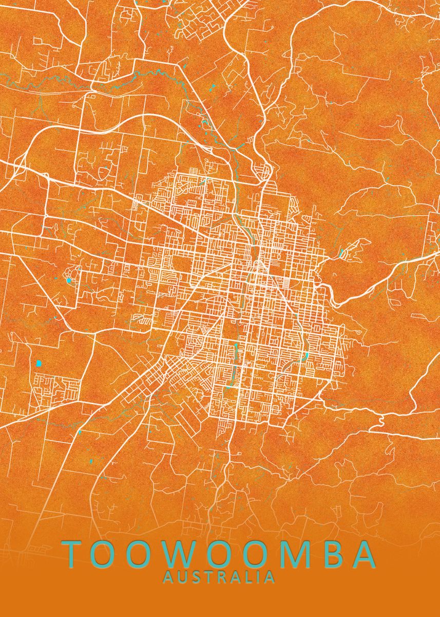 'Toowoomba QLD Australia' Poster by City Map Art Prints | Displate