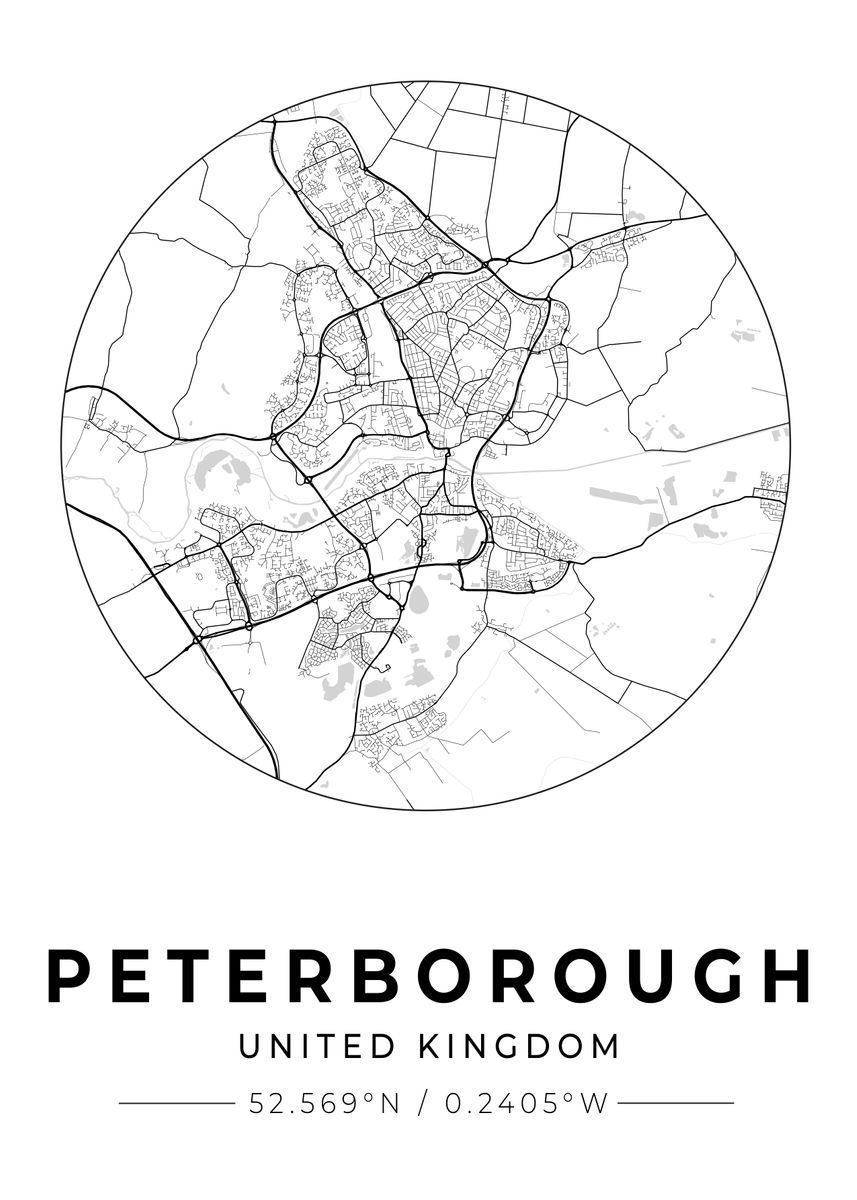 'Peterborough UK' Poster, picture, metal print, paint by Conceptual ...