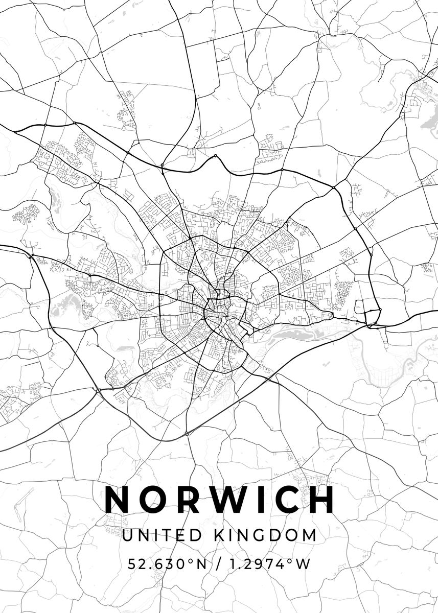 'Norwich UK' Poster, picture, metal print, paint by Conceptual ...