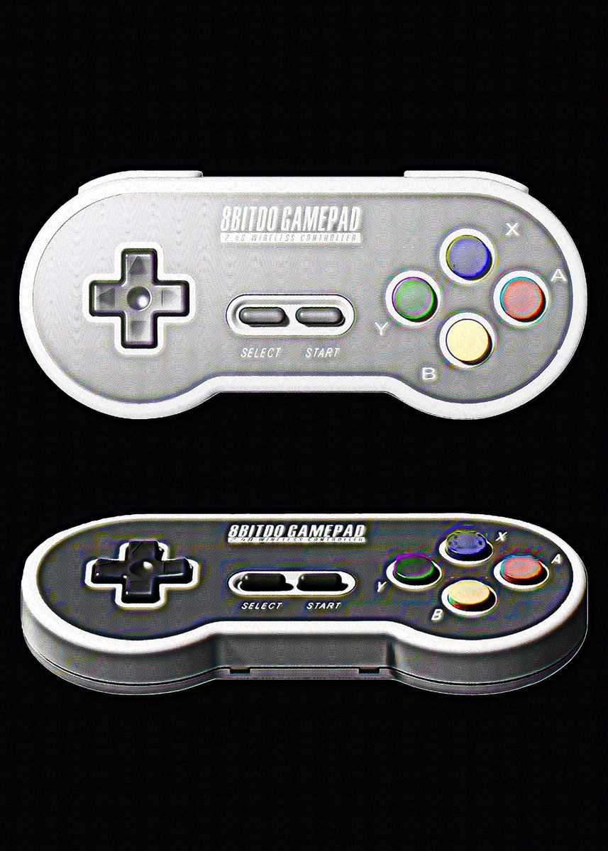 'Retro GamePad' Poster, picture, metal print, paint by Mobilunik | Displate