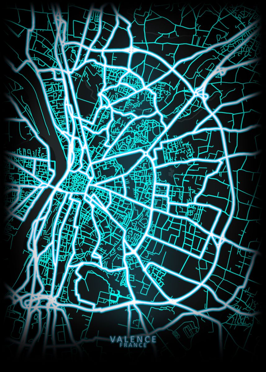 'Valence France City Map' Poster by City Map Art Prints | Displate