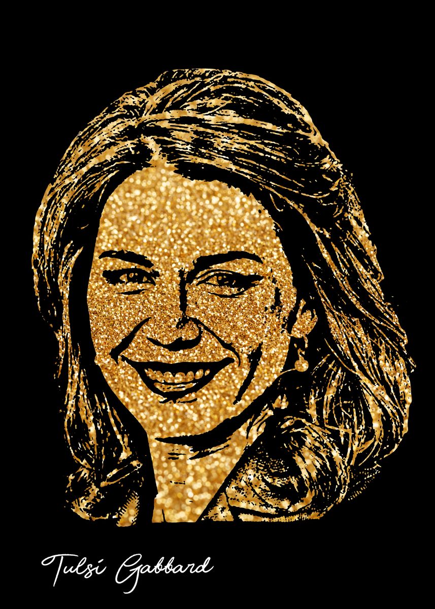 'Tulsi Gabbard portrait' Poster, picture, metal print, paint by Kitty ...