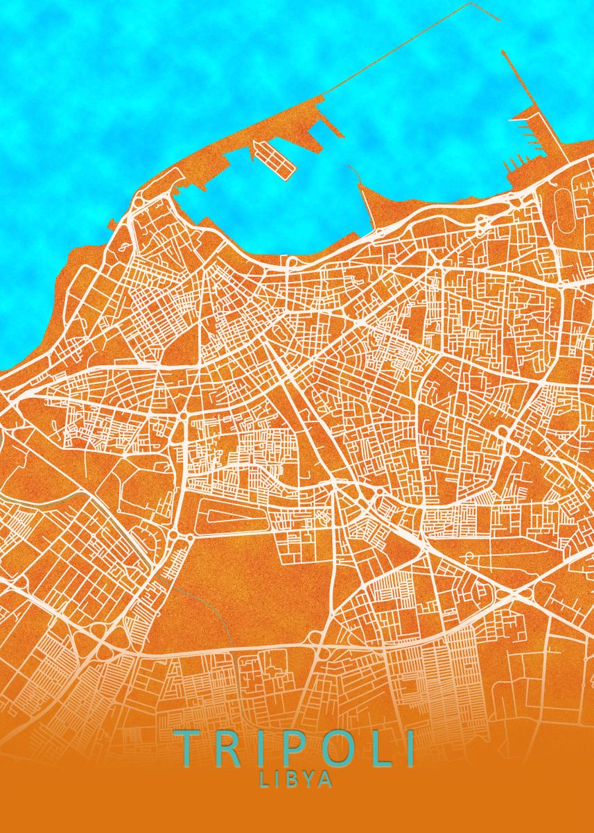 'Tripoli Libya City Map' Poster, picture, metal print, paint by City ...