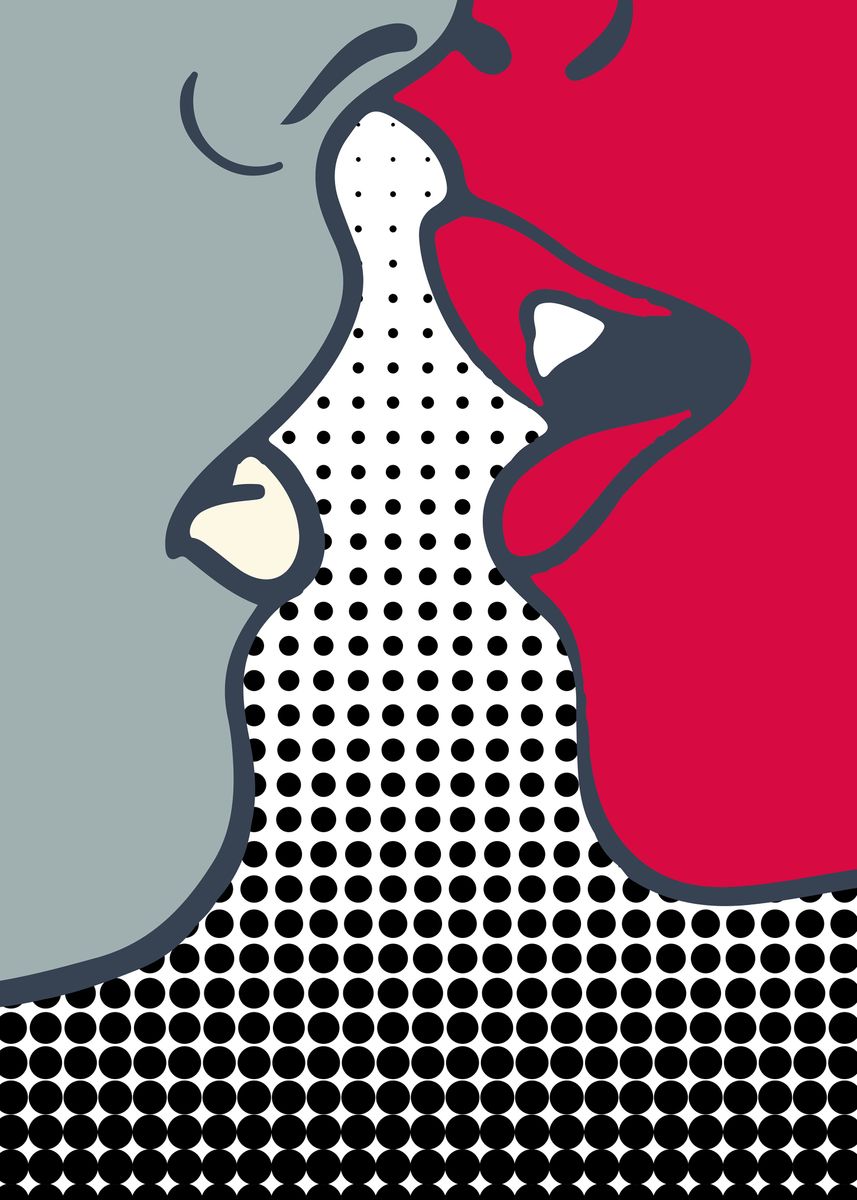'The Kiss' Poster, picture, metal print, paint by KUBISTIKA Modern Art ...