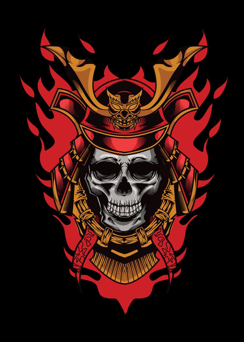 'Red Skull Ronin' Poster, picture, metal print, paint by Iqbal harris ...