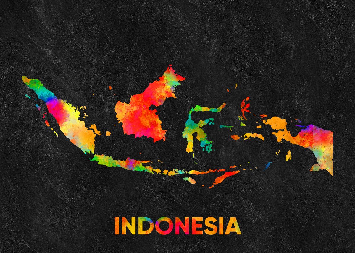 'indonesia map' Poster by SplashDesign | Displate