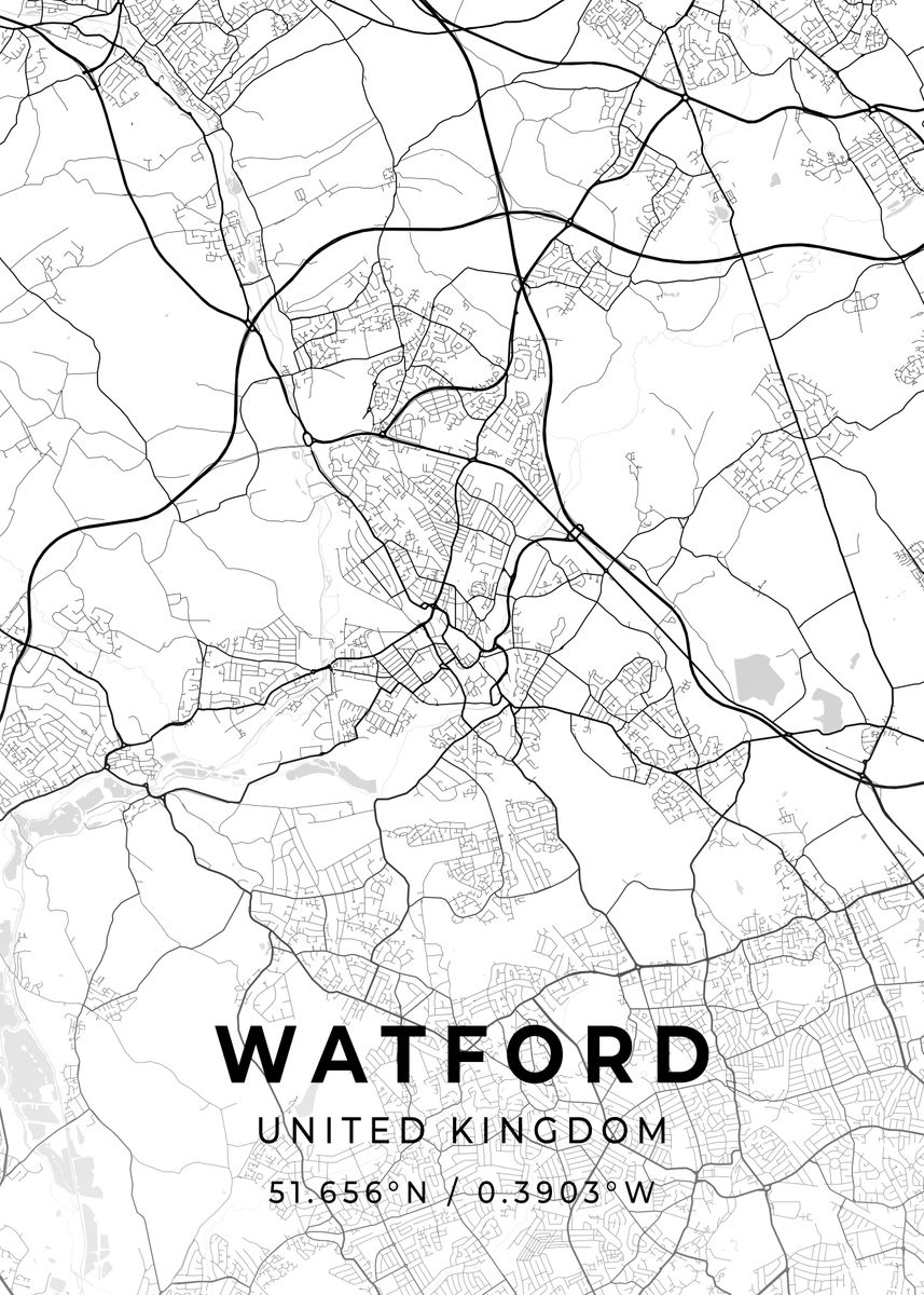 'Watford UK' Poster, picture, metal print, paint by Conceptual ...